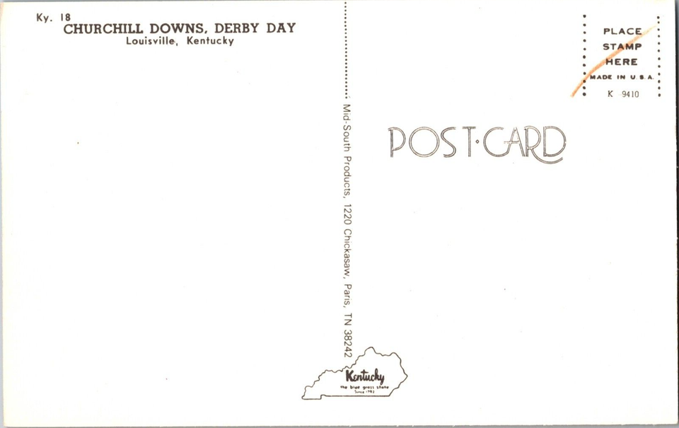 Vtg Postcard ChurchillDowns Derby Day, Louisville, Home of the Kentucky ...