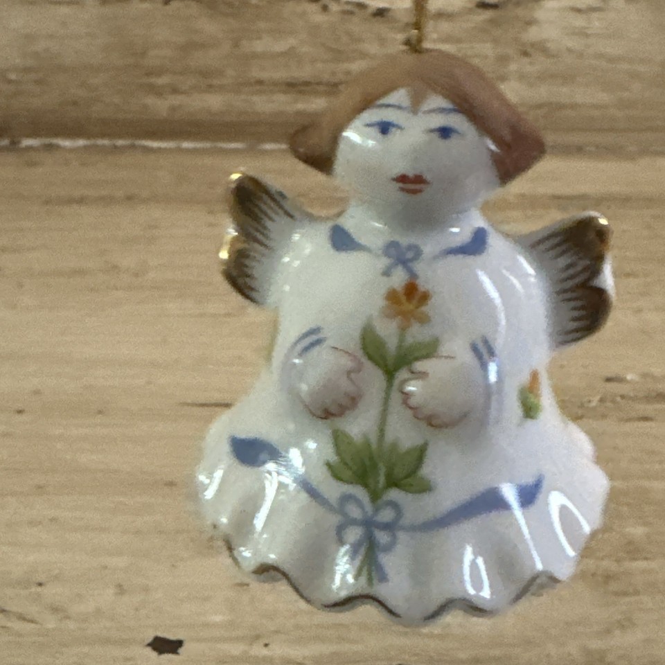 Vintage Ceramic Angel Cherub ORNAMENT Figurine Boglar Hungary Hand ...