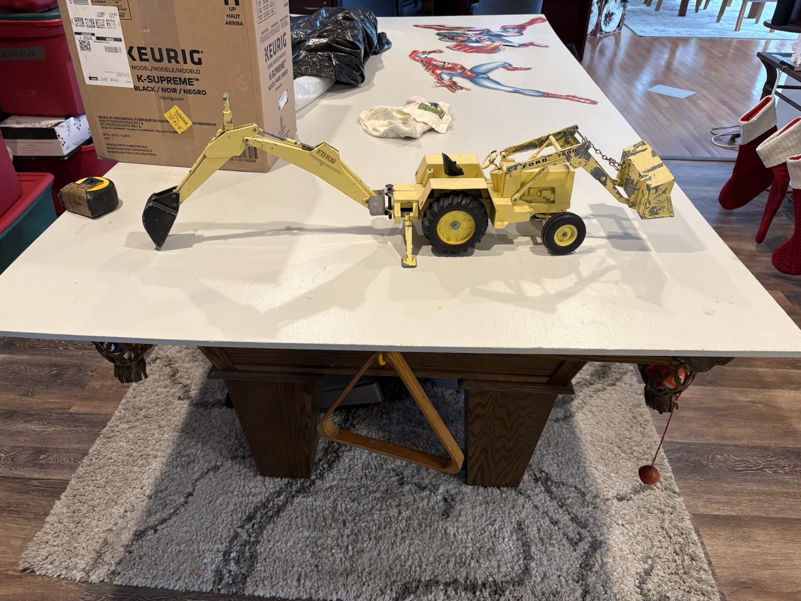 Vintage ERTL Ford 7500 Backhoe Front Loader Tractor 1/12 Scale DieCast ...