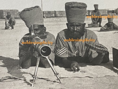 ORIGINAL RARE WWI PHOTOGRAPH OF SIKH MACHINE GUNNERS SOLDIERS BRITISH ...