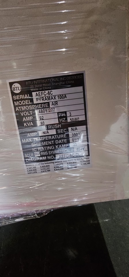 BTU Pyramax 100A SMT Reflow Oven for PCB Soldering, 92 Amps | eBay