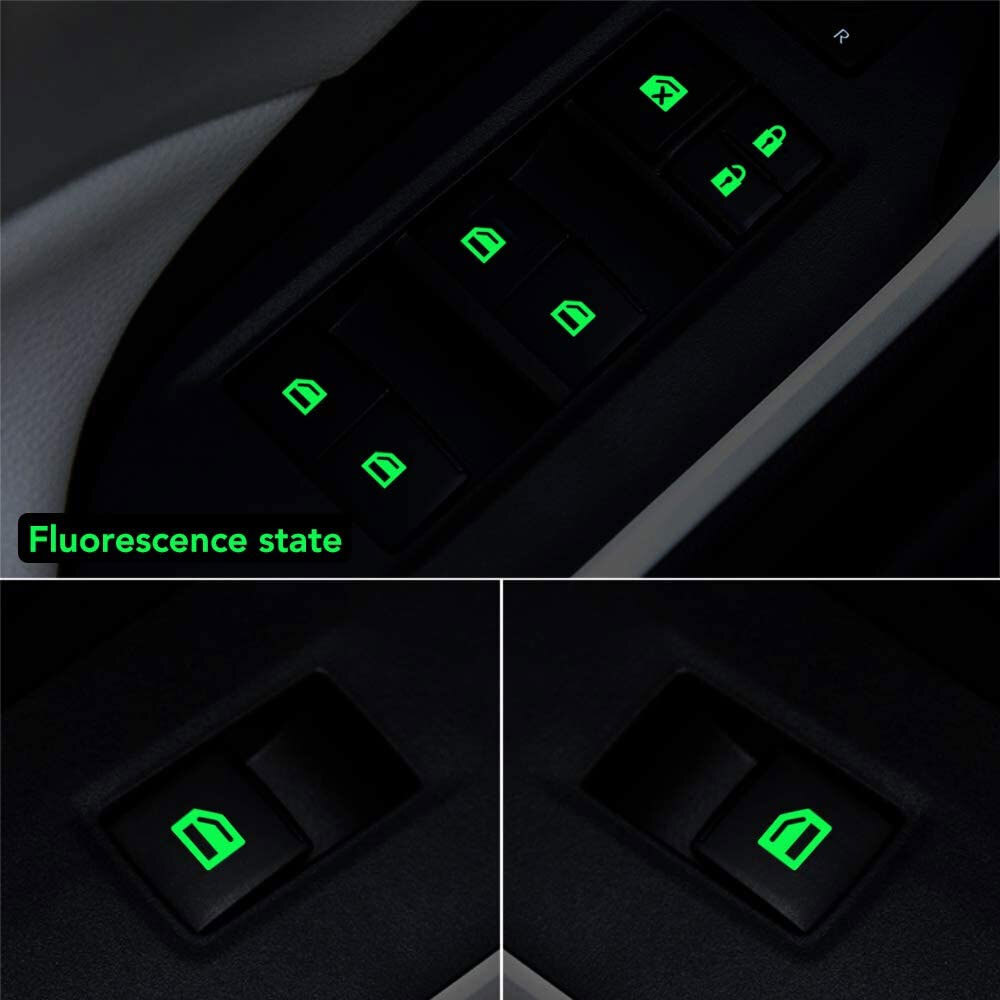 Luminous Car Window Switch Sticker Door Window Night Safety stickers ...