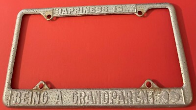 Vintage Happiness Is Being A Grandparent Booster License Plate Frame ...