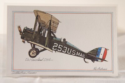 Havilland DH4 Postal Mail Plane Postcard, Roy Anderson Signature Art ...