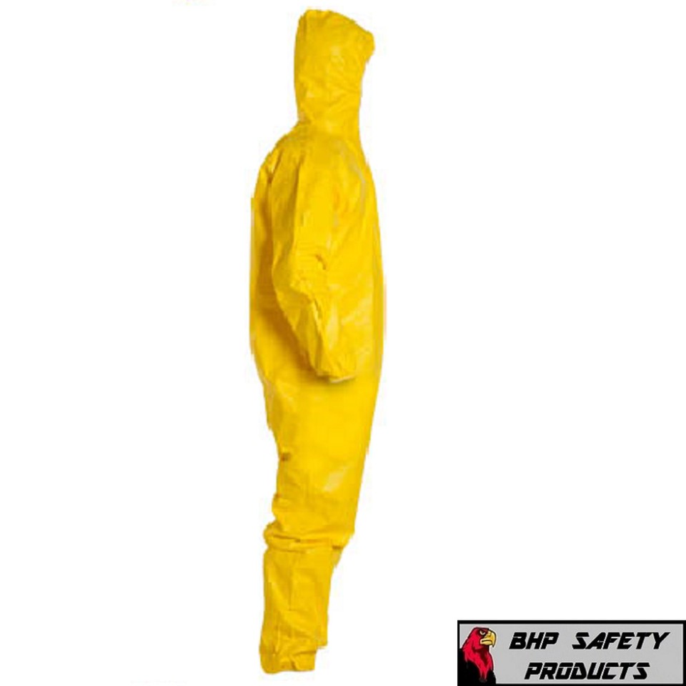DUPONT TYCHEM TYVEK QC127S YELLOW COVERALL CHEMICAL HAZMAT SUIT 1 EACH ...
