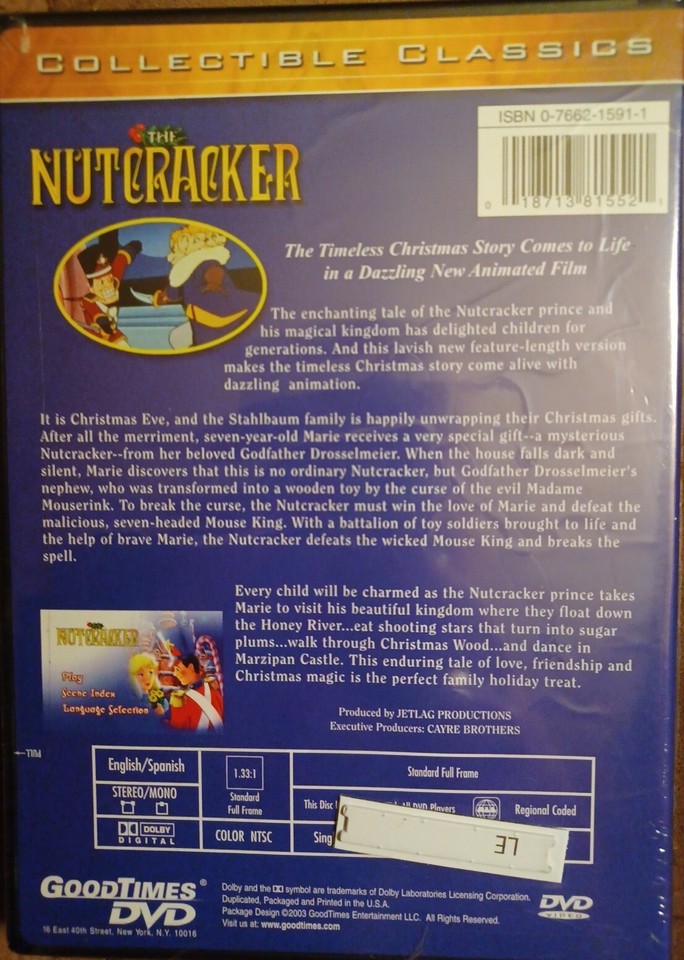 The Nutcracker, DVD NEW SEALED DVD 2003 Dazzling Christmas Animated ...