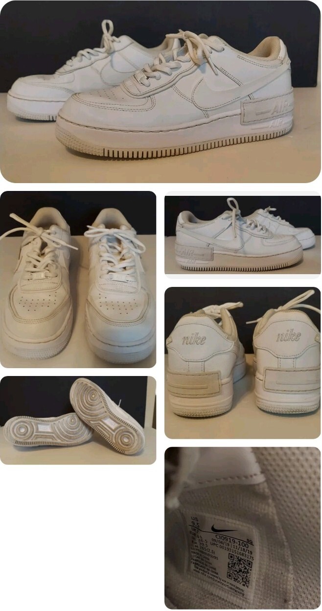 Nike Air Force 1 Women's Platform Shadow Sneaker White/White C10919-100 ...