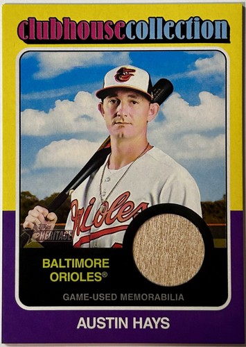 Austin Hays 2024 TOPPS HERITAGE CLUBHOUSE COLLECTION PU BAT #CCR-AHA ...