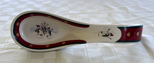 Royal Seasons RN2 Stoneware Snowman Spoon Rest, Caddy, Snowmen, Dotted ...