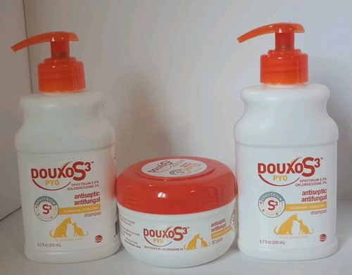 DOUXO S3 PYO Antifungal/Antiseptic Shampoo 6.7 fl.oz & 30 Pads For Dogs ...
