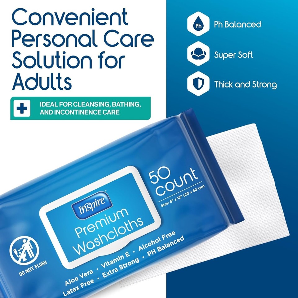 Adult Wet Wipes, Wash Cloths | Adult Wipes for Incontinence & Cleansing ...