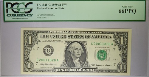 1999 $1 Chicago PCGS 66 PPQ Millennium Note Serial Number 20011828 | eBay