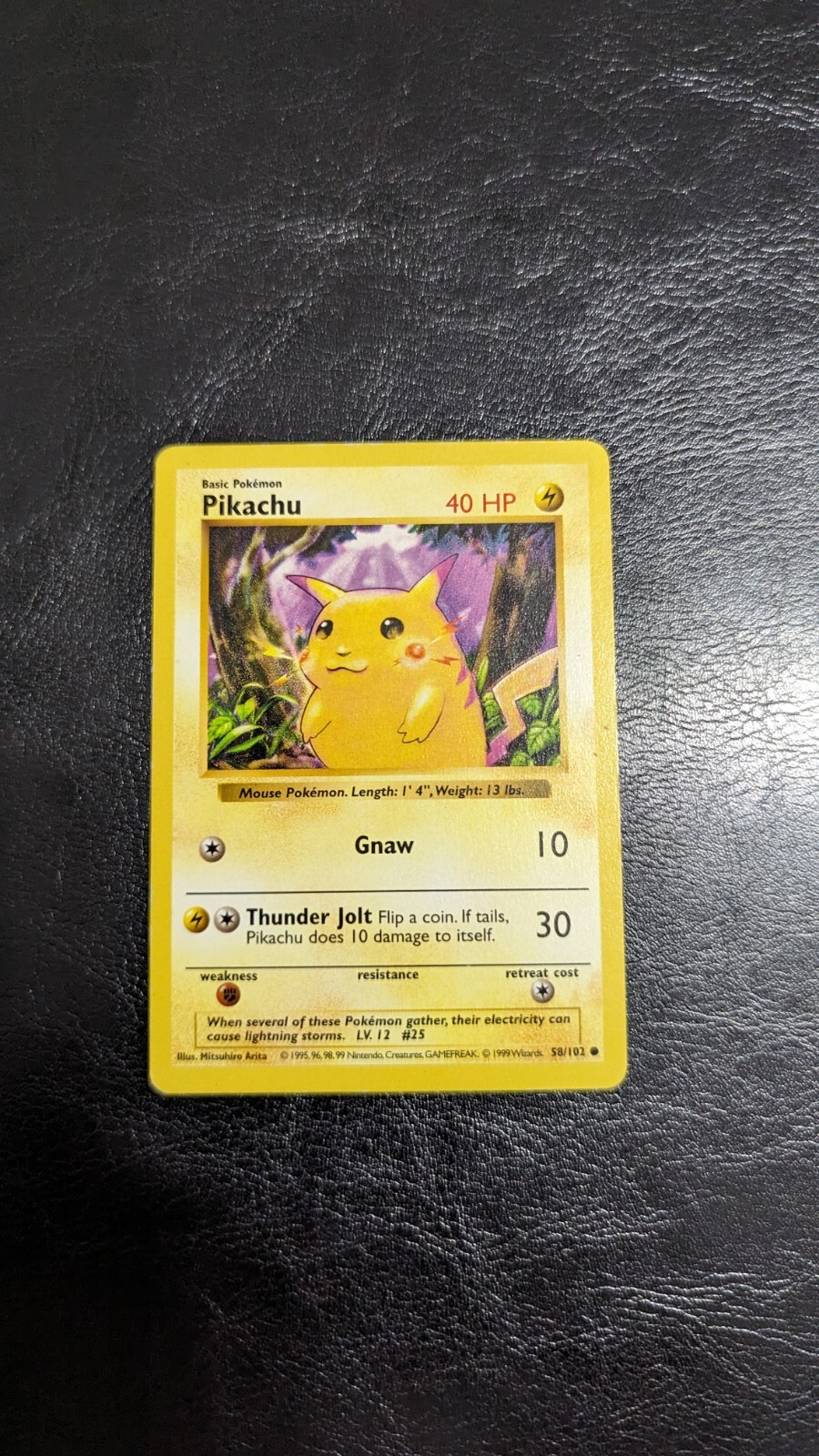 Pokémon Pikachu (Red Cheeks) Base Set Shadowless 58/102 Unlimited ...