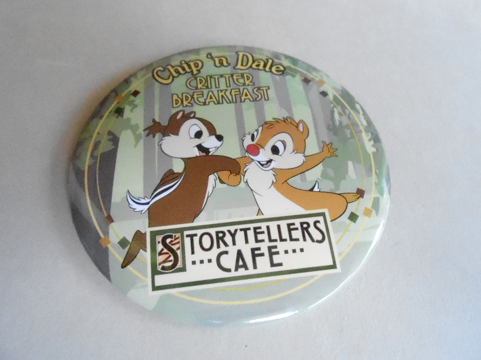 VINTAGE 3" PROMO PINBACK BUTTON #91-100 - DISNEY -CHIP 'N DALE CRITTER ...