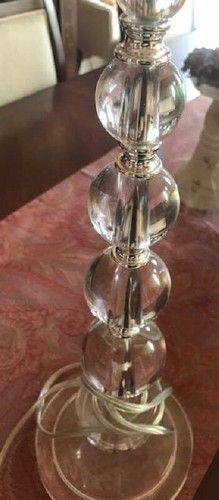 Spectrum Stacked Crystal Sphere Accent Table Lamp Clear Ball Light 26H ...