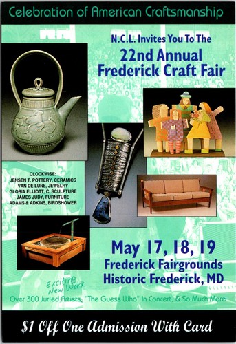 Postcard Frederick Maryland 22nd Annual Craft Fair Advertisement C151 ...