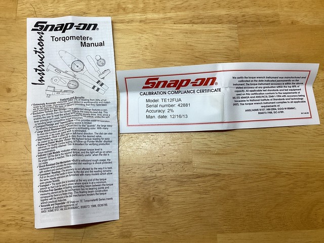 Snap-on 3/8″ Drive Torque Wrench Torqometer - Silver (TE12FUA) for sale ...