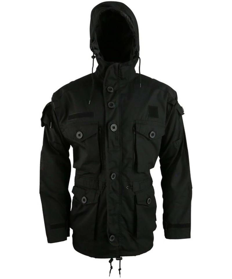 British Army Black Special Forces SAS Style Assault Hooded Smock Jacket ...