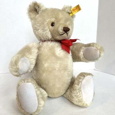 Steiff Teddy Bear Plush Bow Growler Germany Jointed Brown Mohair 0207/ ...
