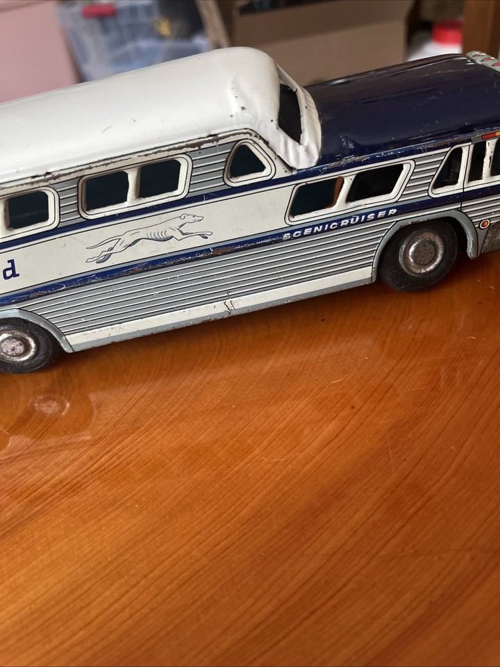 Vintage Greyhound Scenic Cruiser Bus Express Friction STONE Japan Tin ...