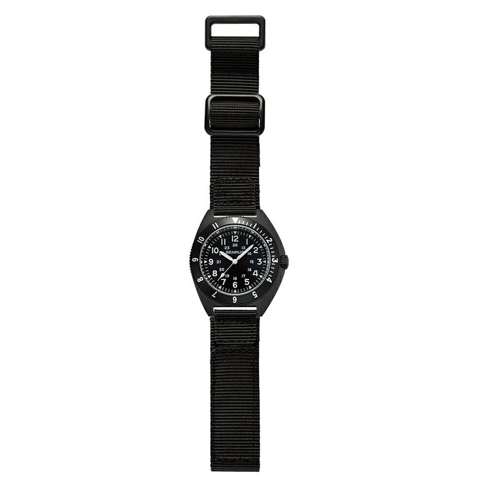 BENRUS x BEAMS PLUS Limited Edition Black TYPE II Military Watch 42mm ...