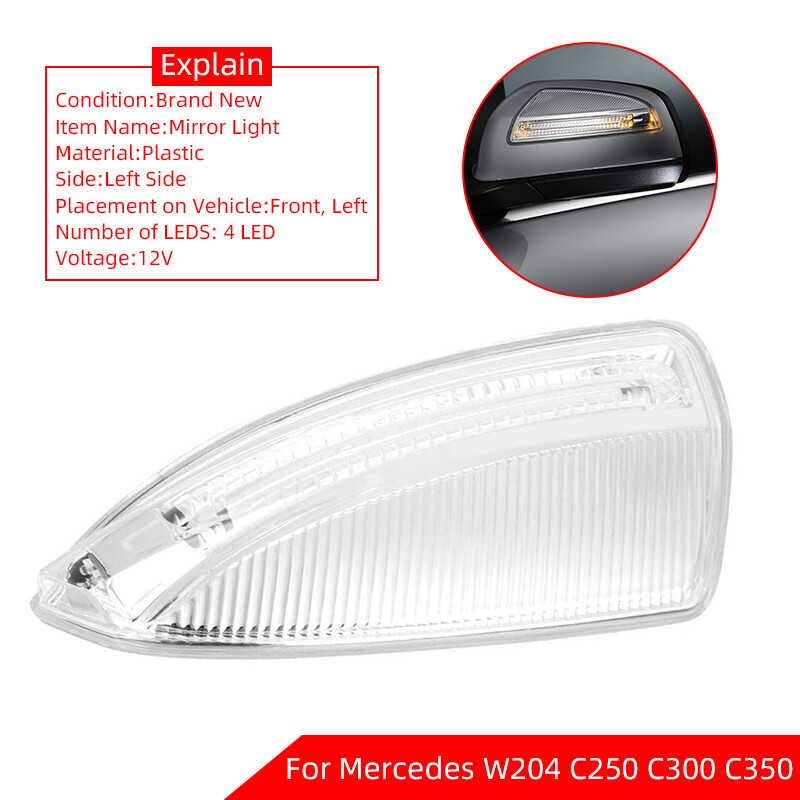 Left Door Mirror Turn Signal Yellow Light For Mercedes-Benz W204 C250 ...