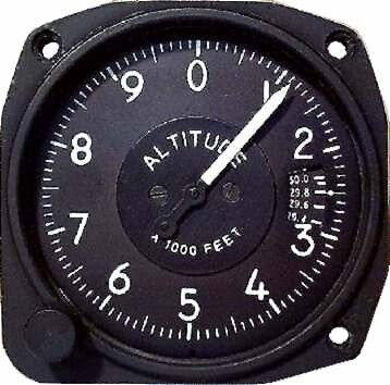Altimeter Gauge, 2 1/4 inch 0-10,000 ft, millibar, Non-TSO UMA 5-411-10 ...