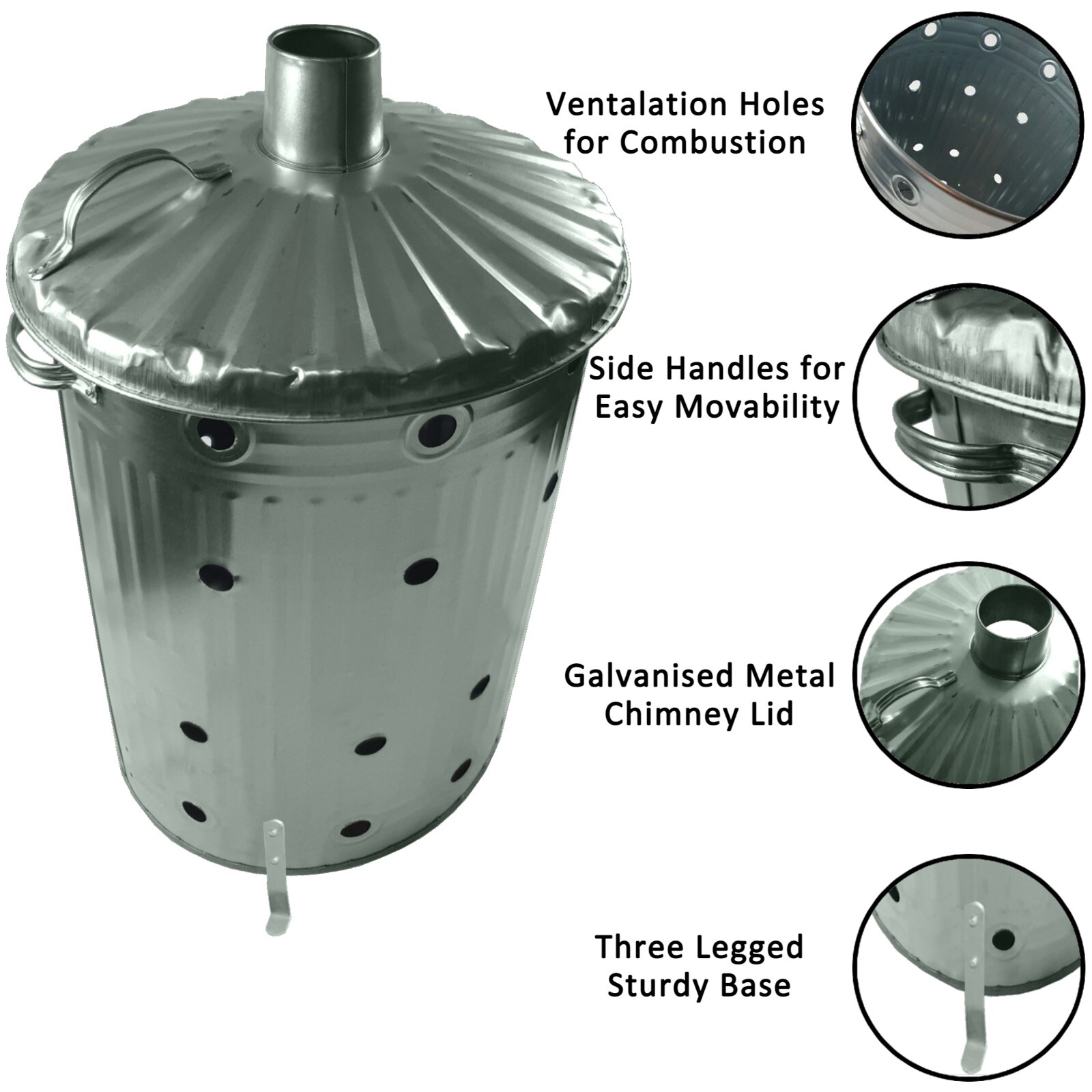 GARDEN INCINERATOR BURNER BRAZIER FURNACE FOR BURNING LEAVES/PAPER ...