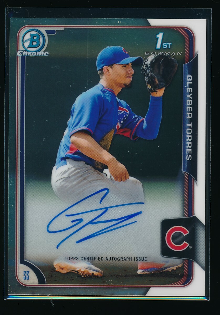 GLEYBER TORRES AUTO 1st 2015 Bowman Chrome Autograph NY Yankees Rookie ...