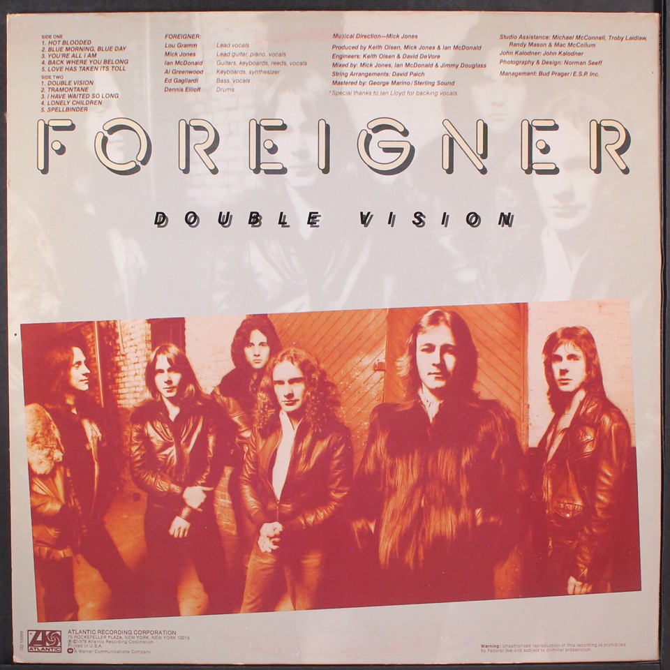 FOREIGNER: double vision ATLANTIC 12" LP 33 RPM | eBay
