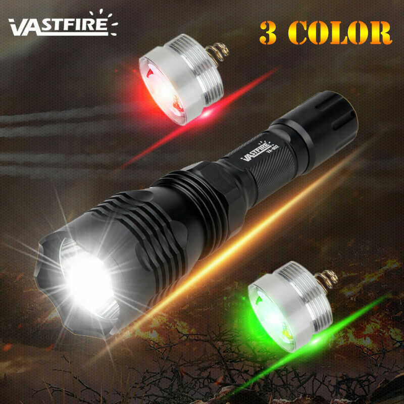 Green Red LED Flashlight Hog Predator Varmint Hunting Light Rifle Mount ...
