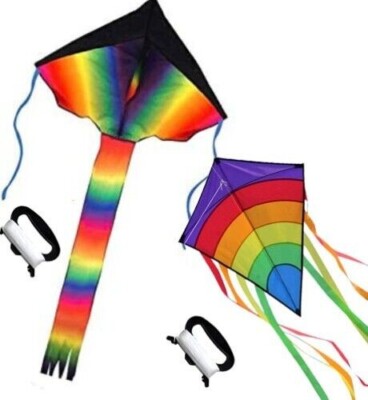 2 Pack Kites for Children Adult Large Rainbow Delta Huge Colorful ...