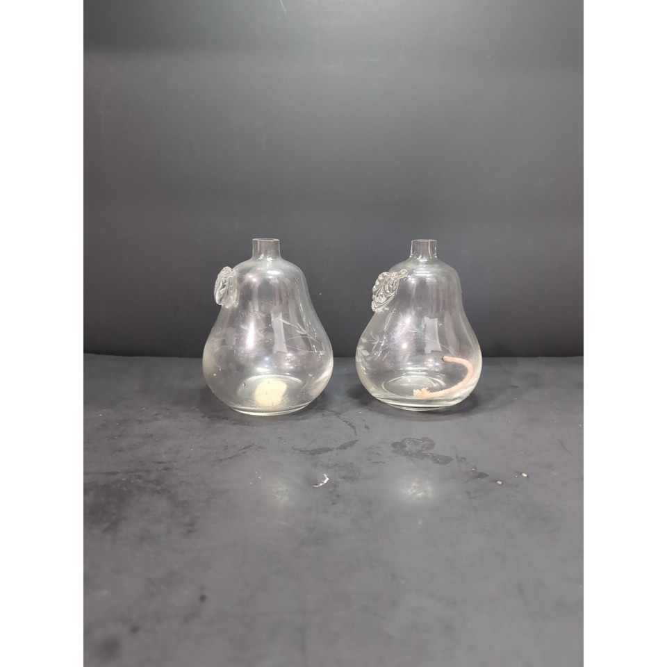 Princess House Pear Oil Lamp Set, Clear Heritage Blown Glass, 4" H ...