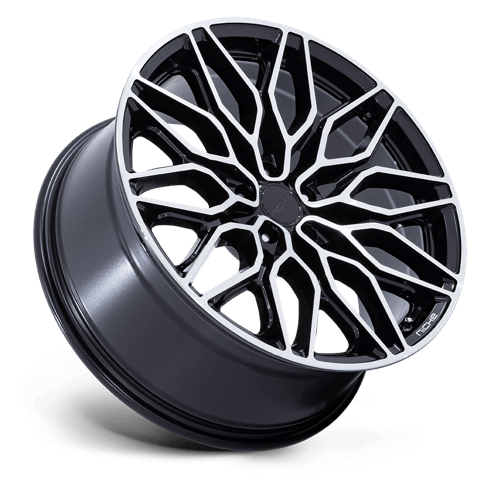 22x9 Niche NC277 Calabria 5 Gloss Black Machined Wheel 5x112 (20mm ...