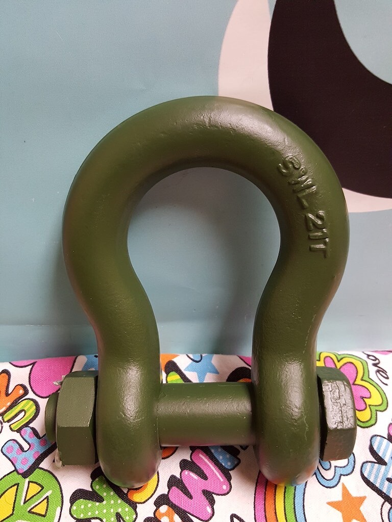 SWL 21T (42,000 lbs.) Bolt Type Anchor Shackle Military GREEN BRAND NEW ...