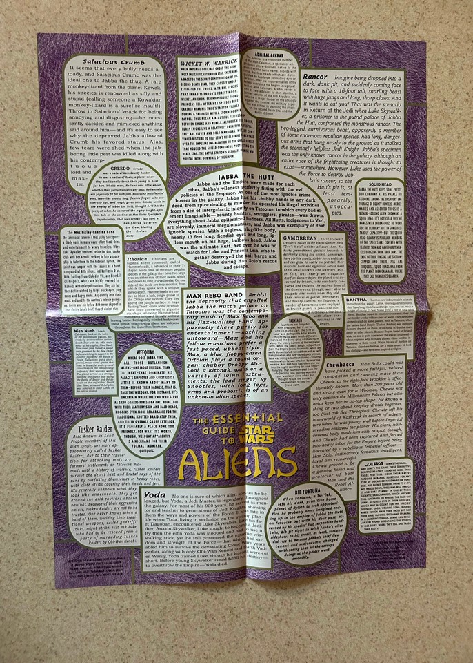 STAR WARS Essential Guide To Aliens Promo Poster (1996) -- 14 x 20 | eBay