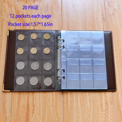 Large Pocket Coins Collection Book Storage Folder Holder High-Capacity ...