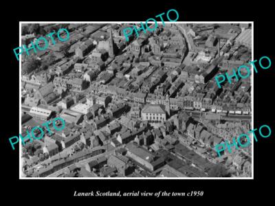 OLD LARGE HISTORIC PHOTO OF LANARK SCOTLAND AERIAL VIEW OF THE TOWN ...