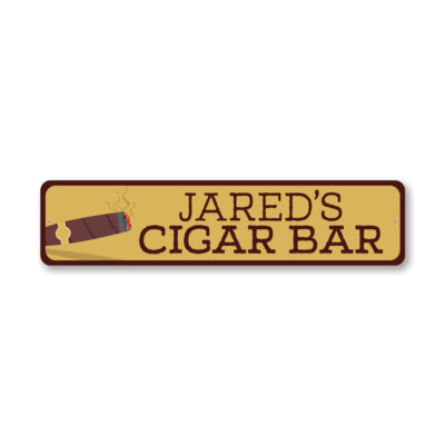 Personalized Cigar Bar Sign Custom Name Man Cave Wall Decor Aluminum ...