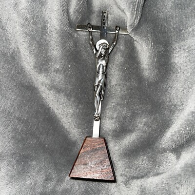 INRI Jesus On The Cross Statue Made In Italy Wood Base Metal 6.25 ...