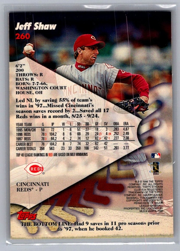 1998 Stadium Club #260 Jeff Shaw | eBay