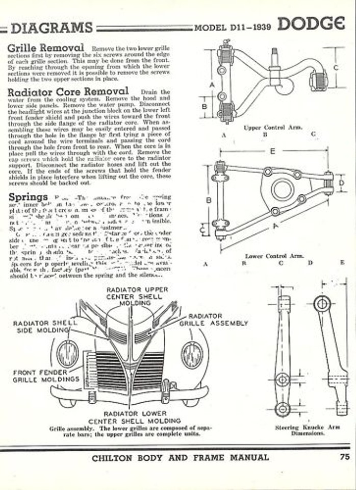 1939 Dodge Model D11 NOS Frame Dimensions Align Specs | eBay