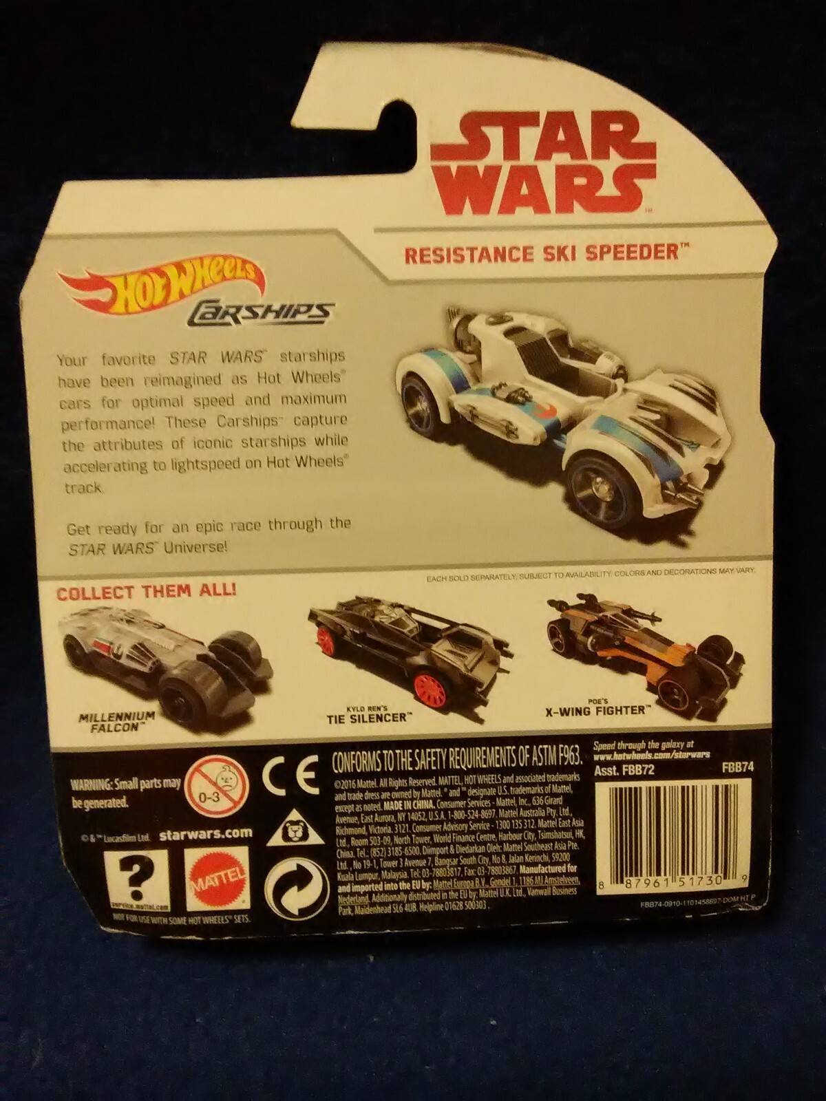 2016 Hot Wheels Star Wars: Last Jedi Car ships, Resistance Ski Speeder FBB74 | eBay