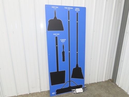 Uline H-8043BLU 5S Dry Zone Shadow Board Blue Broom Sweeper Janitorial ...
