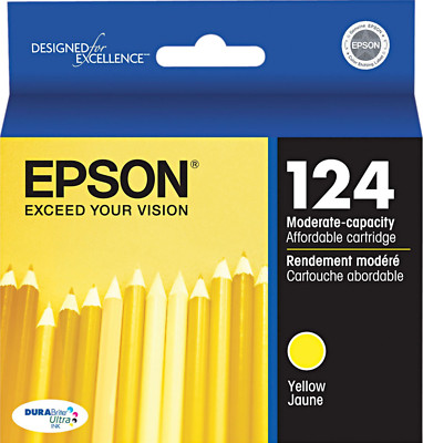 New Genuine Epson 124 Yellow Ink Cartridge Epson Stylus NX125 Epson ...