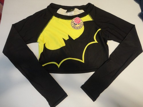 DC Comics Batman Crop Rash Guard Long Sleeve Shirt Swimwear NEW | eBay