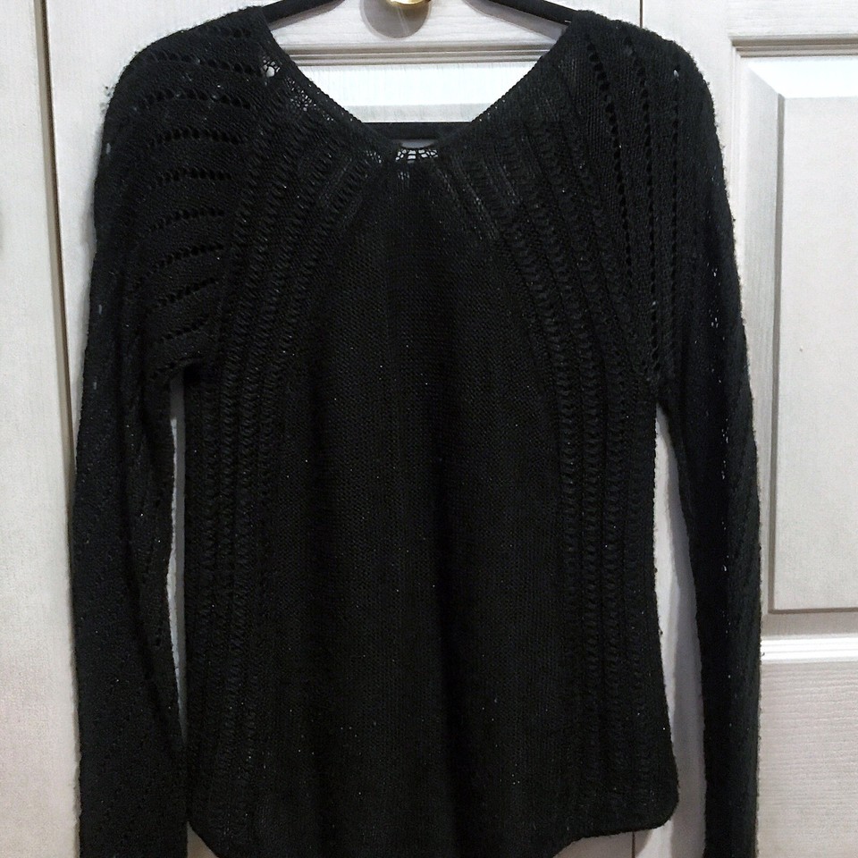 American Eagle Black Sparkle Knit Sweater Size Small | eBay