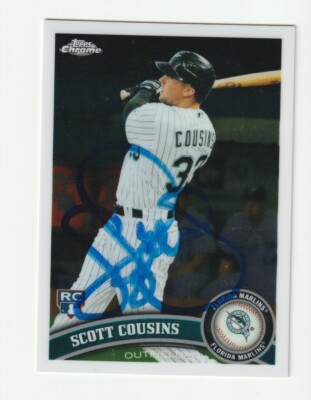 Scott Cousins Signed 2011 Topps Chrome Card Auto Florida Marlins ...