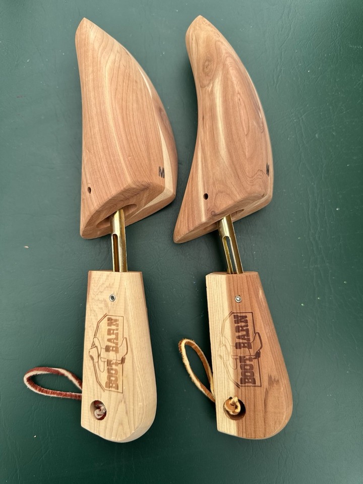 Boot Barn Western Wooden Shoe Trees Hard Wood Size Medium Burned Logo ...
