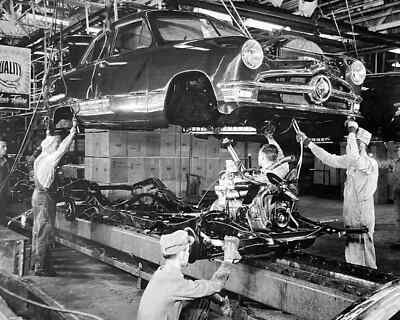 1949 FORD Factory Assembly Line Vintage Classic Car Retro Poster Photo ...